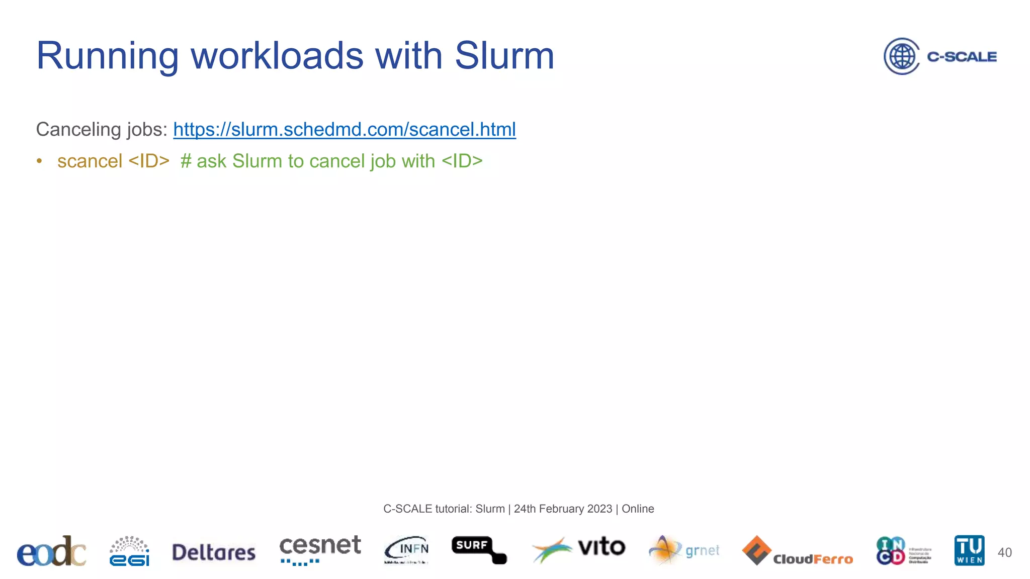 C-SCALE Tutorial: Slurm | PPT