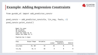 Using trained machine learning predictors in Gurobi | PDF