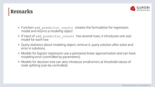 Using trained machine learning predictors in Gurobi | PDF