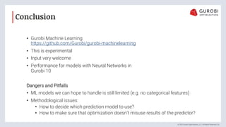 Using trained machine learning predictors in Gurobi | PDF