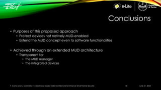 A Gateway based MUD Architecture to Enhance Smart Home Security | PDF