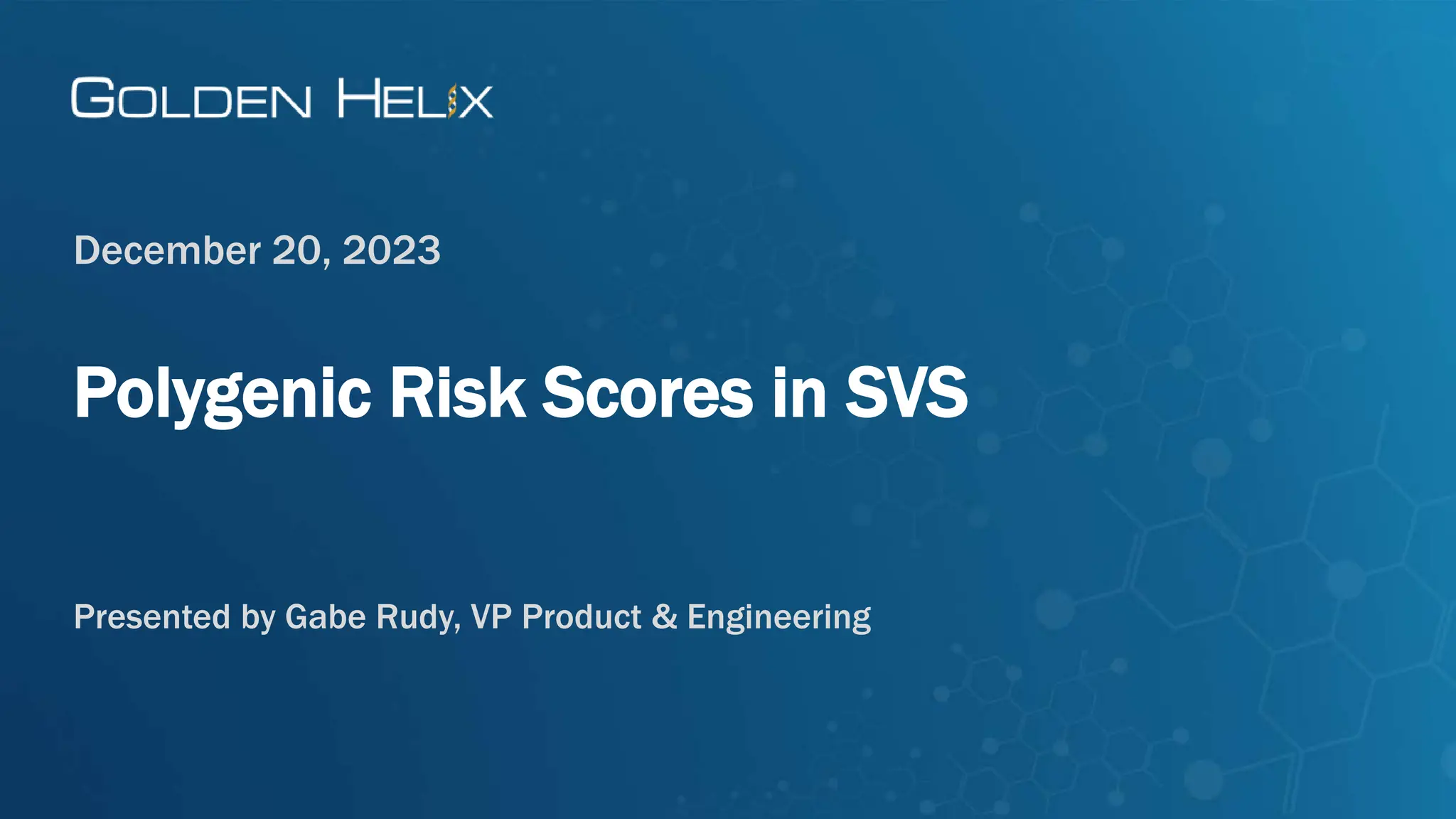 Enhance Genomic Research with Polygenic Risk Score Calculations in SVS ...