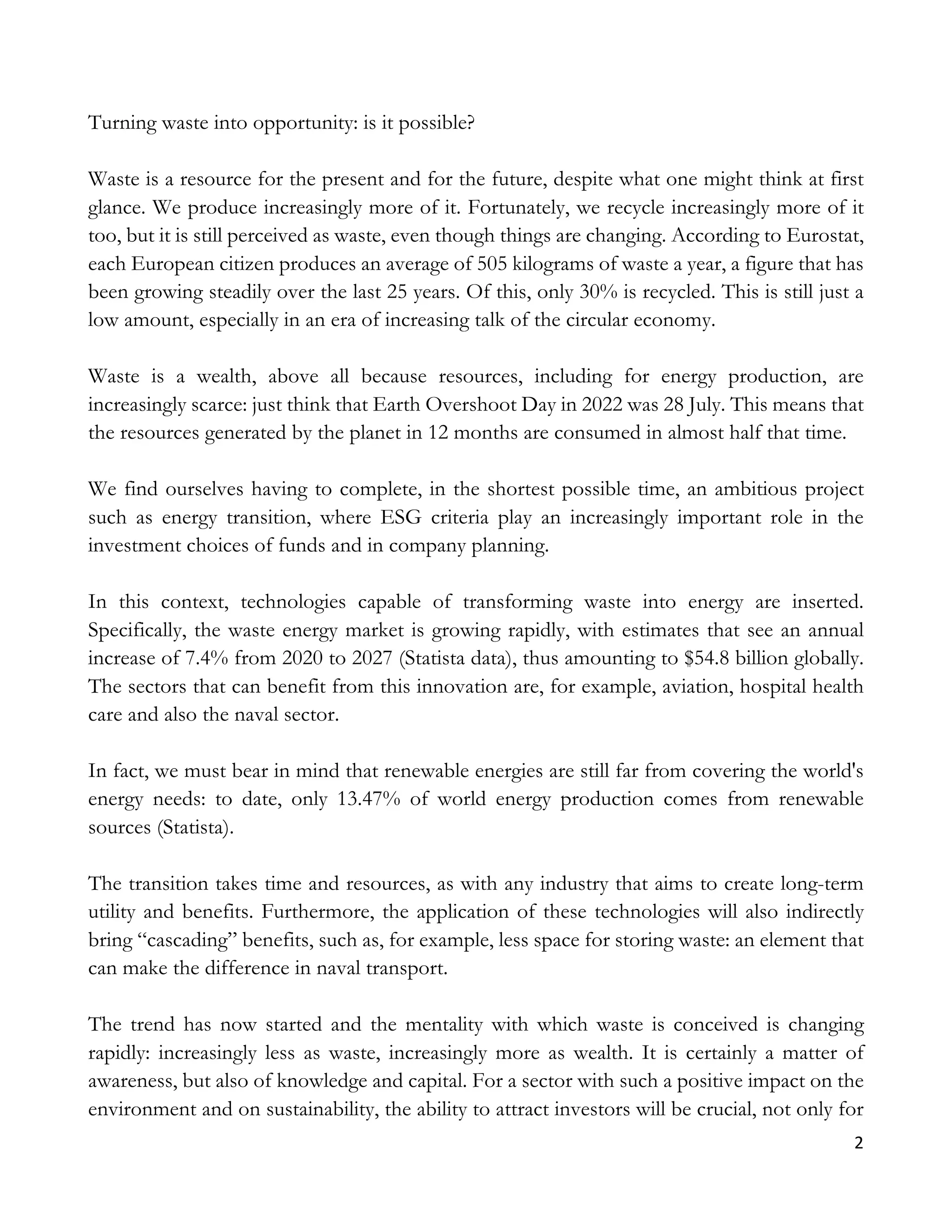 Waste To Energy. Is waste a new wealth? | PDF