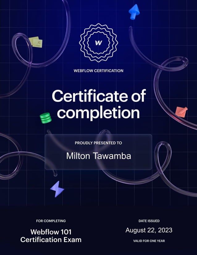 Webflow 101 - Certificate | PDF