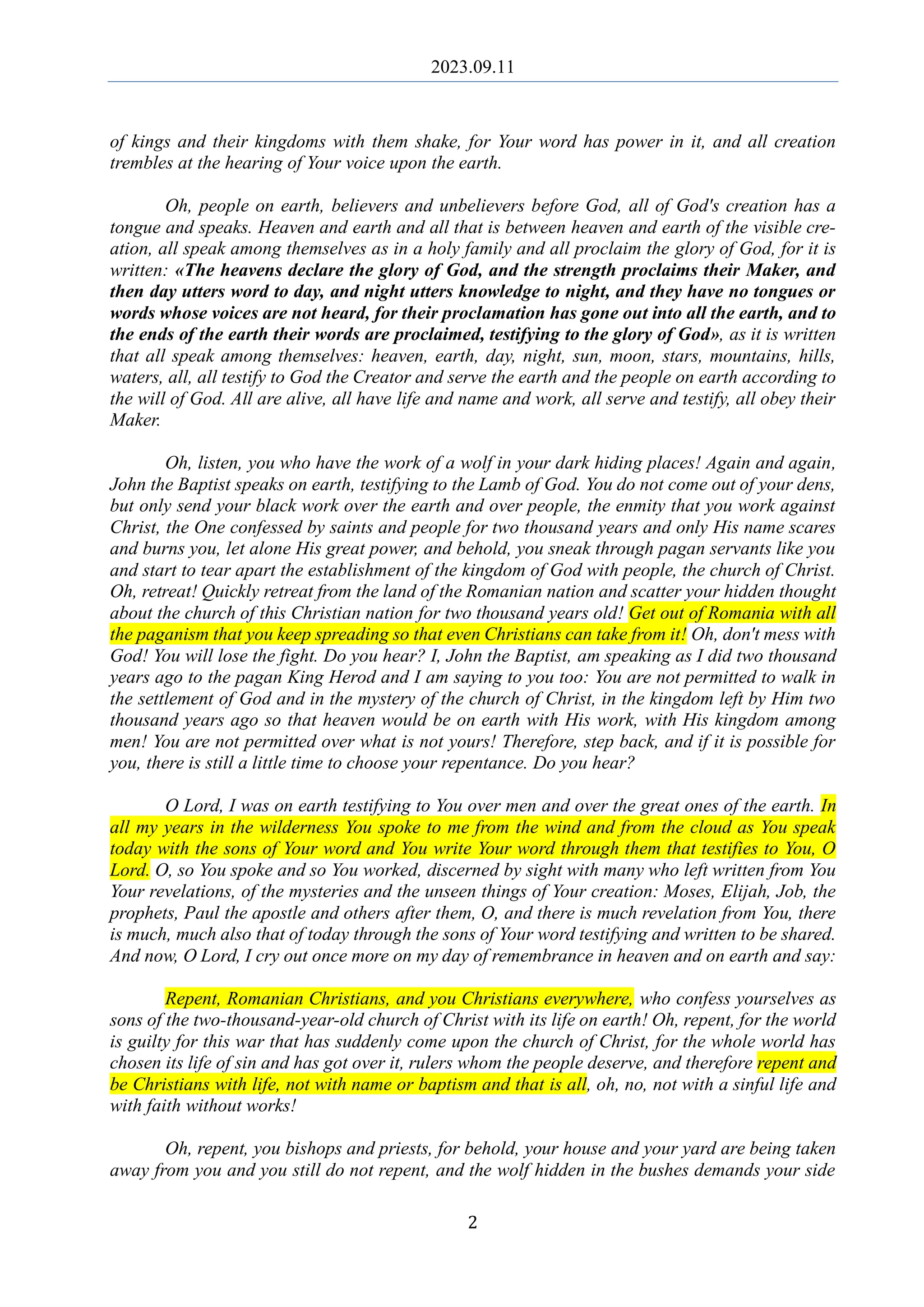 2023.09.11 - The Word of God on the Feast of the Beheading of Saint ...