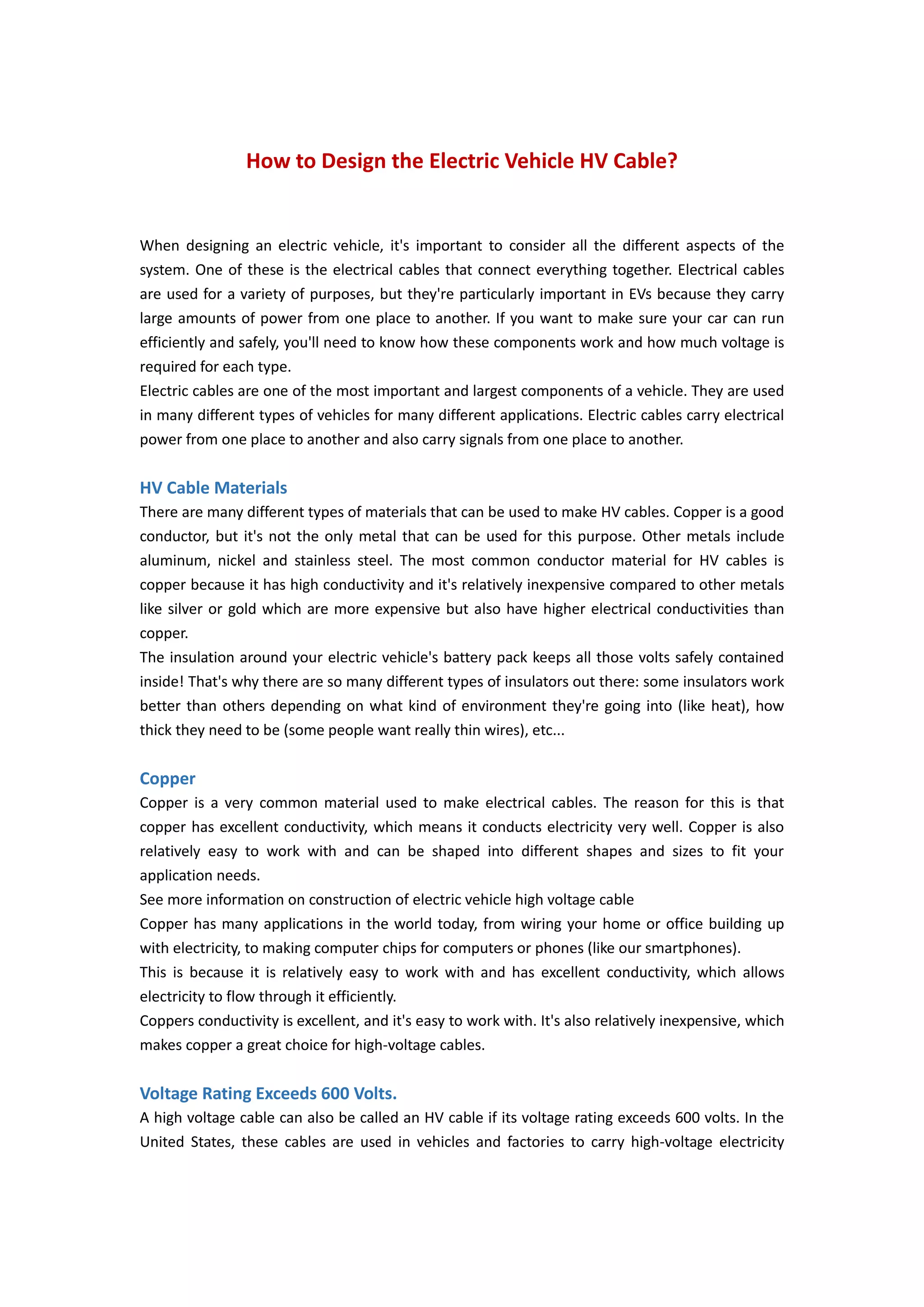 How to Design the Electric Vehicle HV Cables.docx