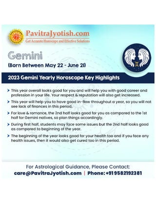 2023 Gemini Yearly Horoscope Prediction | PDF