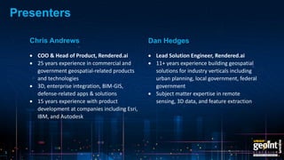 2023 GEOINT Tutorial - Synthetic Data Tools for Computer Vision-Based AI - Rendered.ai