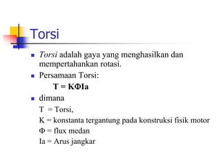 MOTOR DC - cara kerja karakteristik dan jenis motor DC | PDF