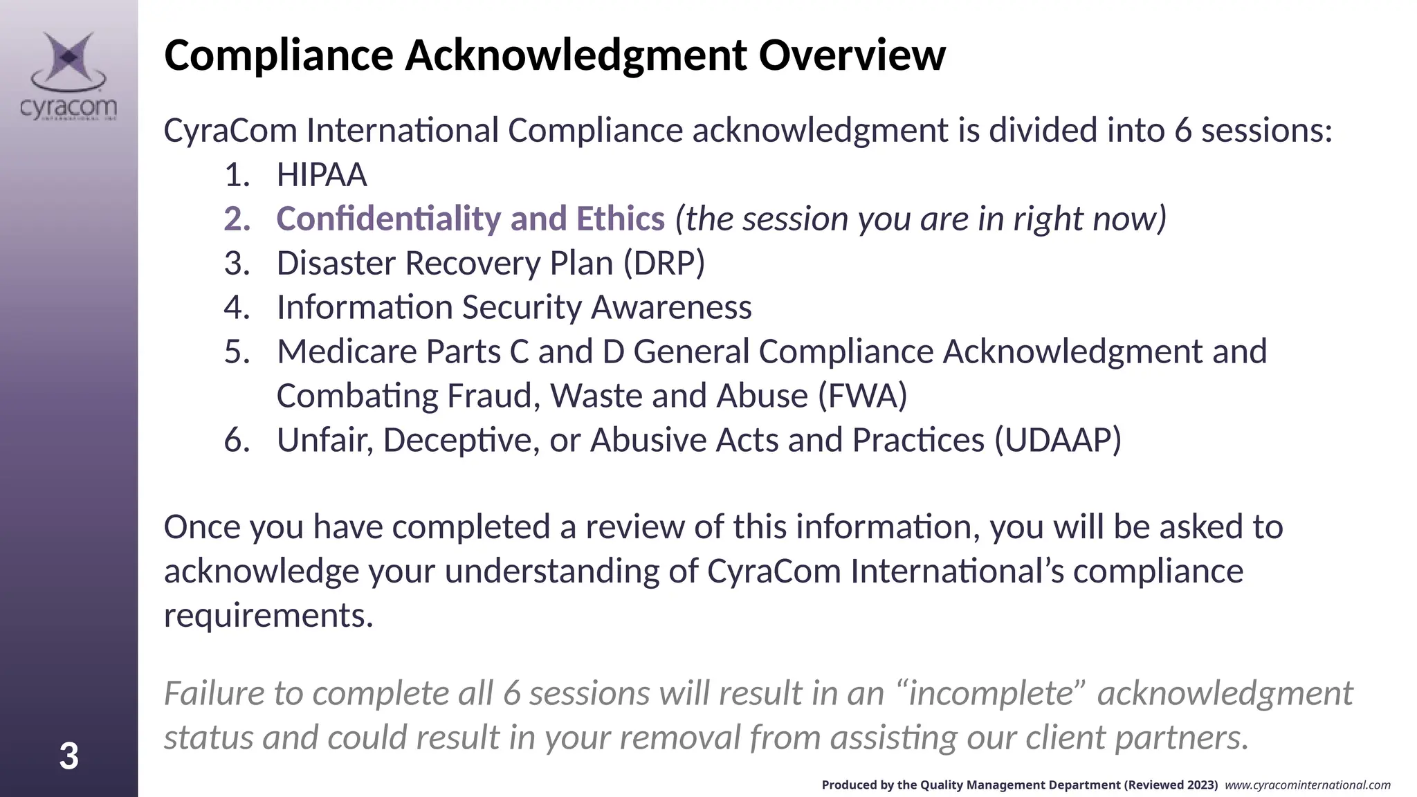 2023 - Part 2 - Confidentiality and Ethics - Annual - IC Acknowledgment ...