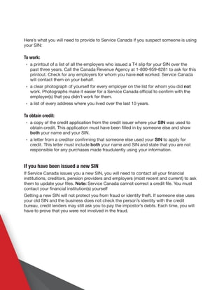 How to Protect your SIN | PDF