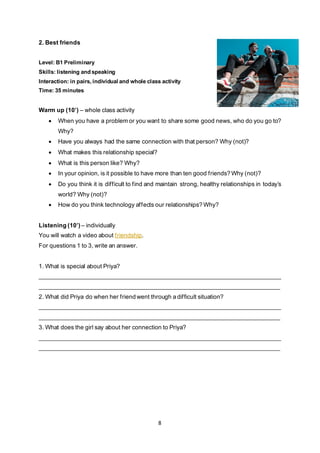 Teaching Activities: Friends | PDF