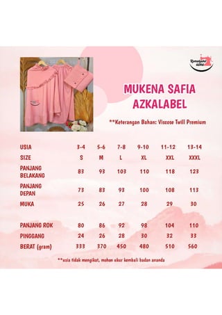 Mukena Safia by Azkalabel | PDF