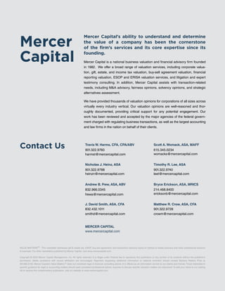 Mercer Capital's Value Matters™ | Issue No. 1, 2023 | PDF