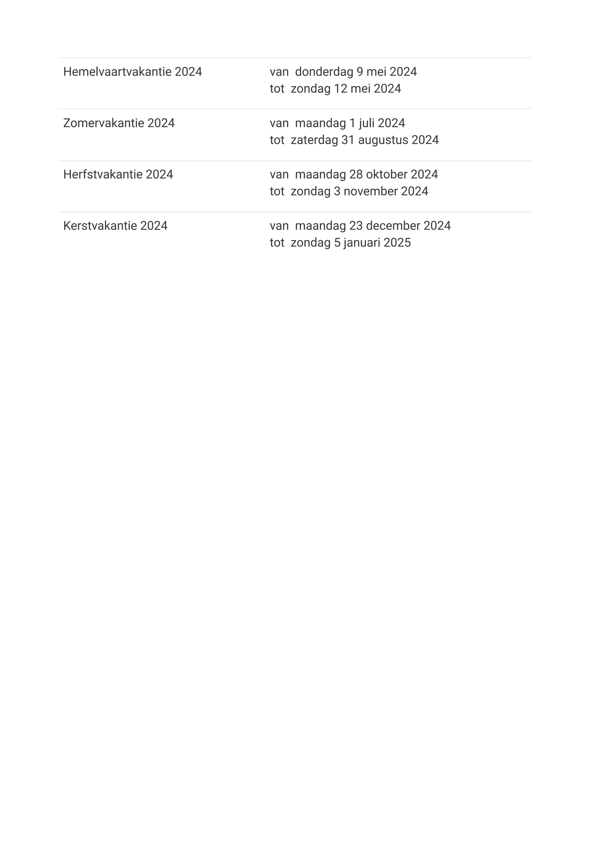 Schoolvakanties 2024 Belgie - Exacte datums op kalender | PDF