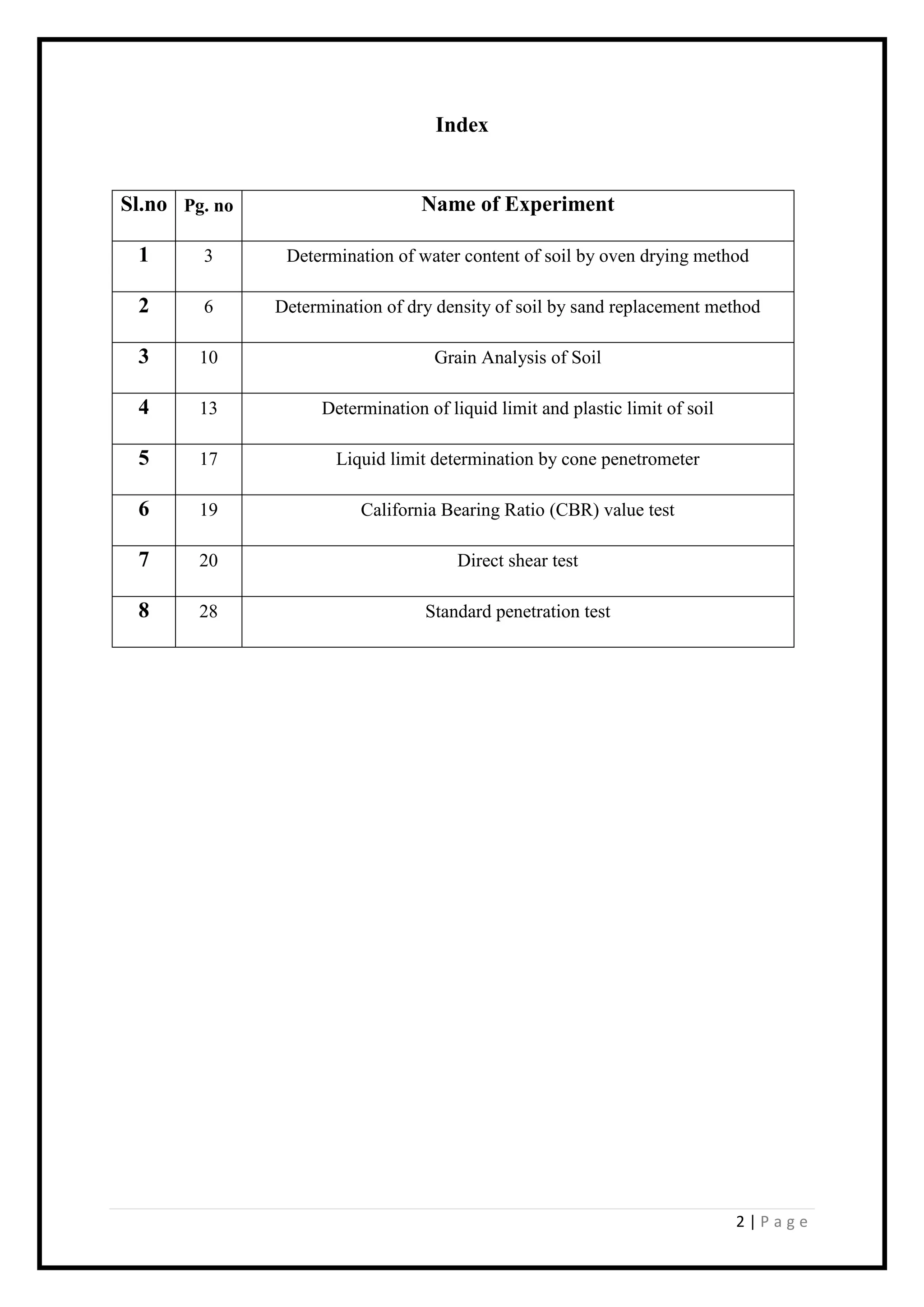 Foundation Engineering Lab Manual | PDF