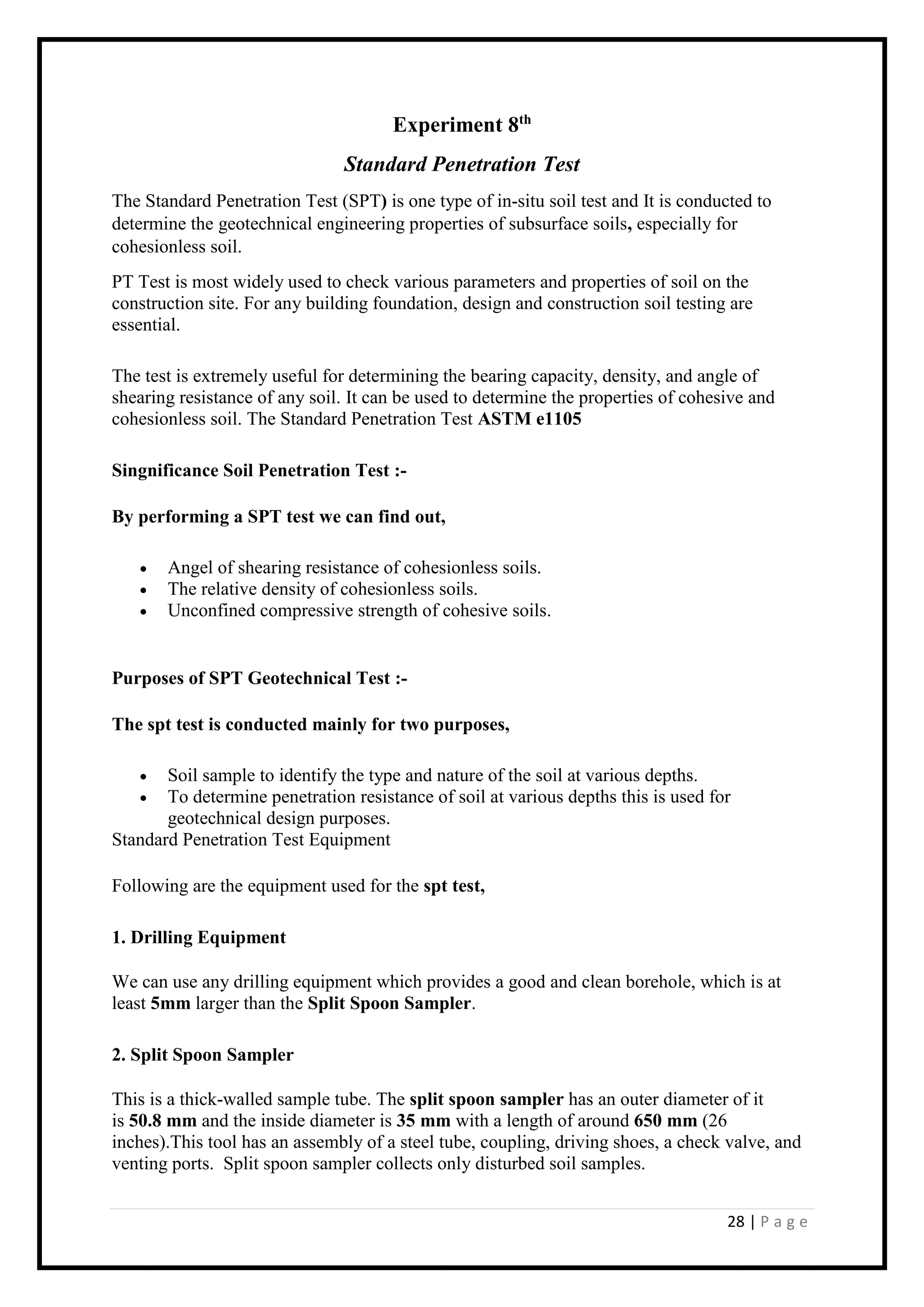 Foundation Engineering Lab Manual | PDF