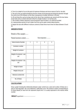 Foundation Engineering Lab Manual | PDF