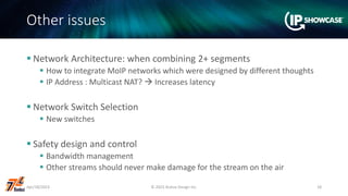 NAB2023 IPShowcase: First Step in Media-over-IP Network Design: What Should You Do? | PPT