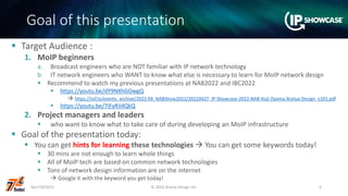 NAB2023 IPShowcase: First Step in Media-over-IP Network Design: What Should You Do? | PPT
