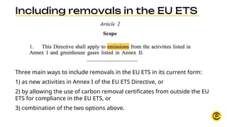 Carbon Removals and EU ETS future | PDF