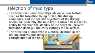 Drilling mud types and Cementation | PPTX