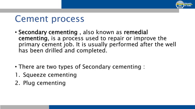 Drilling mud types and Cementation | PPTX