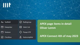 APEX Page Items in detail | PDF