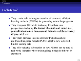 Evaluating Parameter Efficient Learning for Generation.pdf