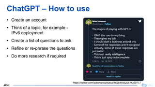 btNOG 10: Preparing for IPv6 implementation using AI | PPT