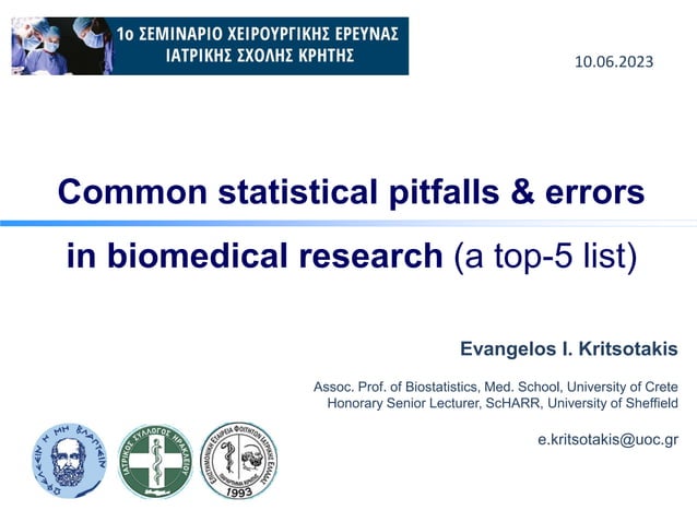 Common statistical pitfalls & errors in biomedical research (a top-5 ...