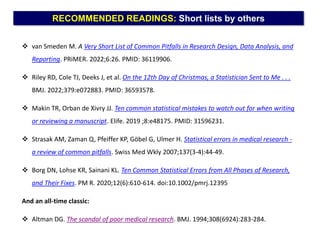 Common statistical pitfalls & errors in biomedical research (a top-5 ...