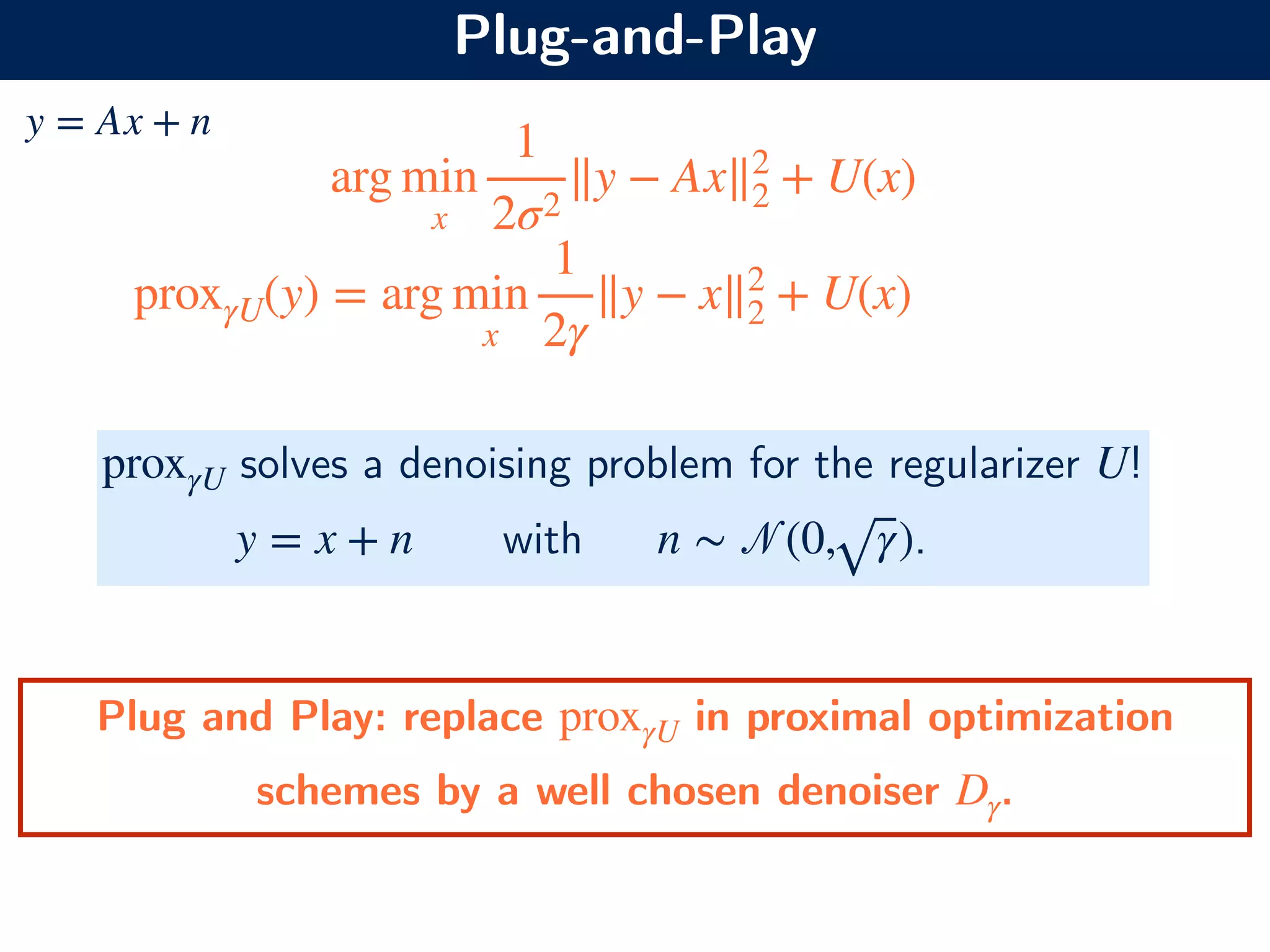 Plug-and-Play methods for inverse problems in imagine, by Julie Delon | PPT