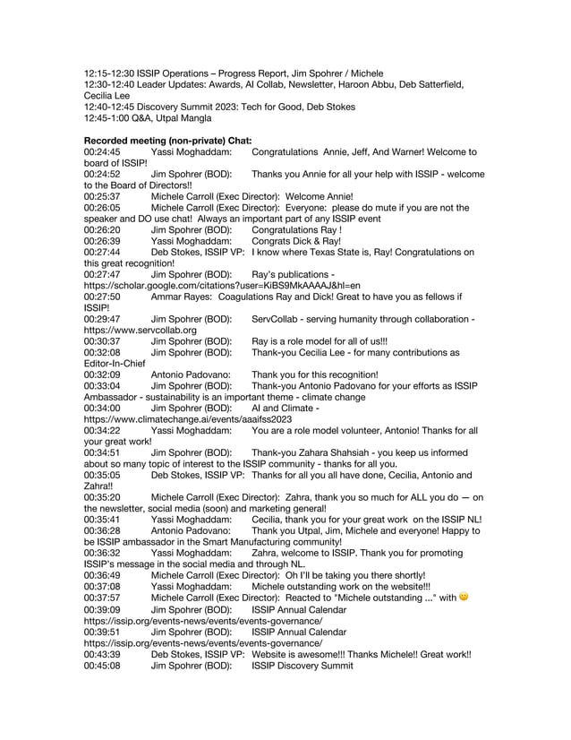 20230726 Progress Update with Board - Meeting Minutes minutes20230726 ...