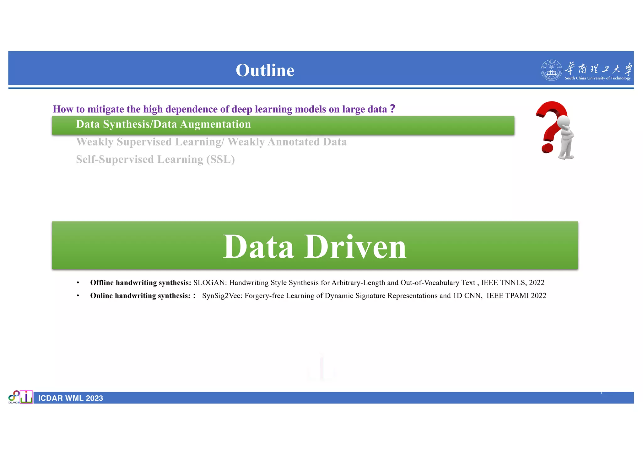 Optical Character Recognition: from data driven to self-supervised learning (ICDAR WML 2023 ...