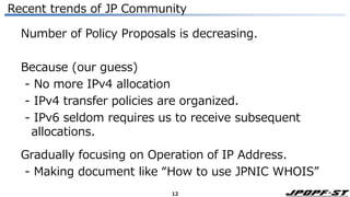 IP Address / AS Community in Japan 2023 | PPT