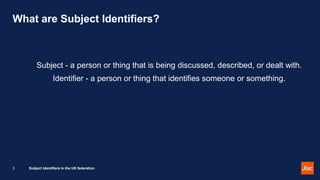 20230922 - ACAMP session on moving from eduPersonTargetedID to Subject ...