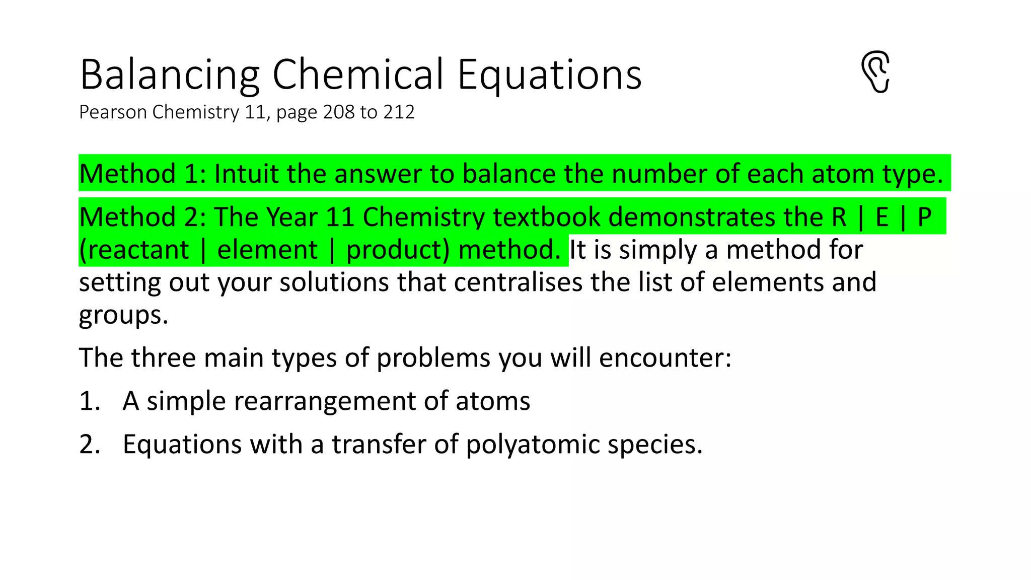Balancing Chemical Equations | PPT