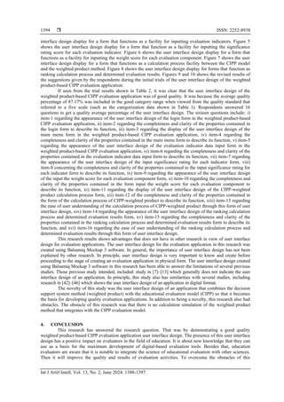 User interface design of context-input-process-product evaluation application based on weighted ...