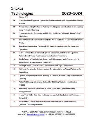 2023 and 2024 Java IEEE Projects List.docx | Cloud Computing | Internet