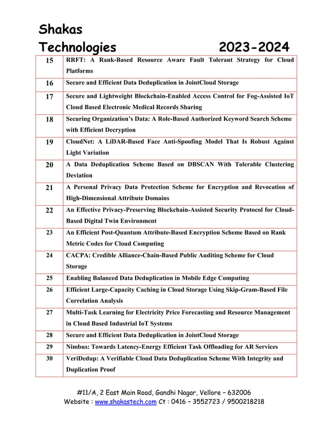 2023 and 2024 Java IEEE Projects List.docx | Cloud Computing | Internet