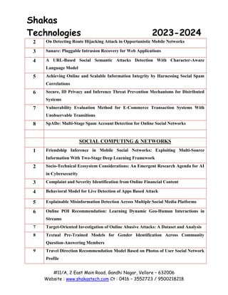 2023 and 2024 Java IEEE Projects List.docx | Cloud Computing | Internet