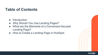 Creating Landing Pages With HubSpot | PPTX