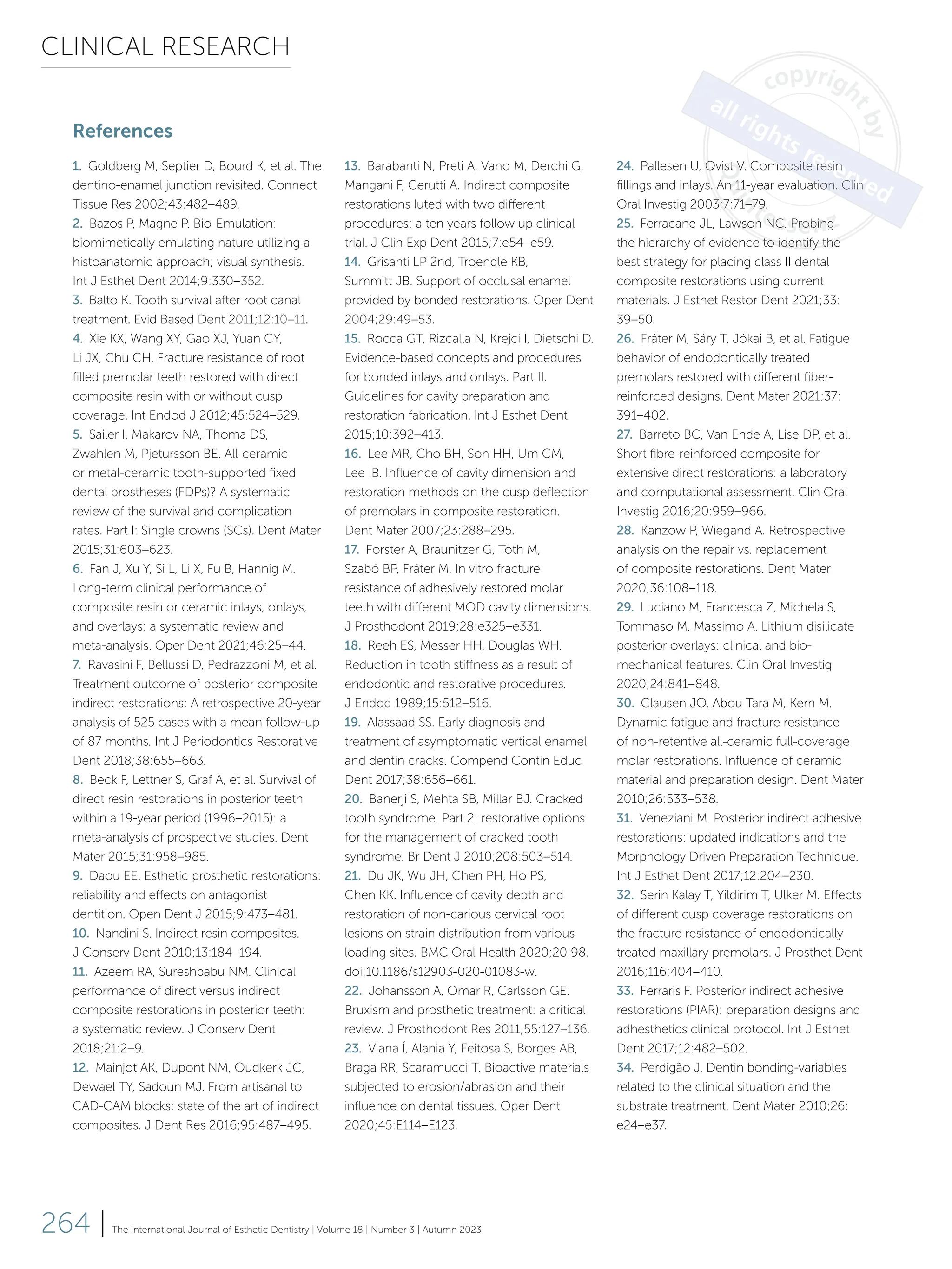 2023 Clinical guidelines for posterior restorations based on Coverage ...
