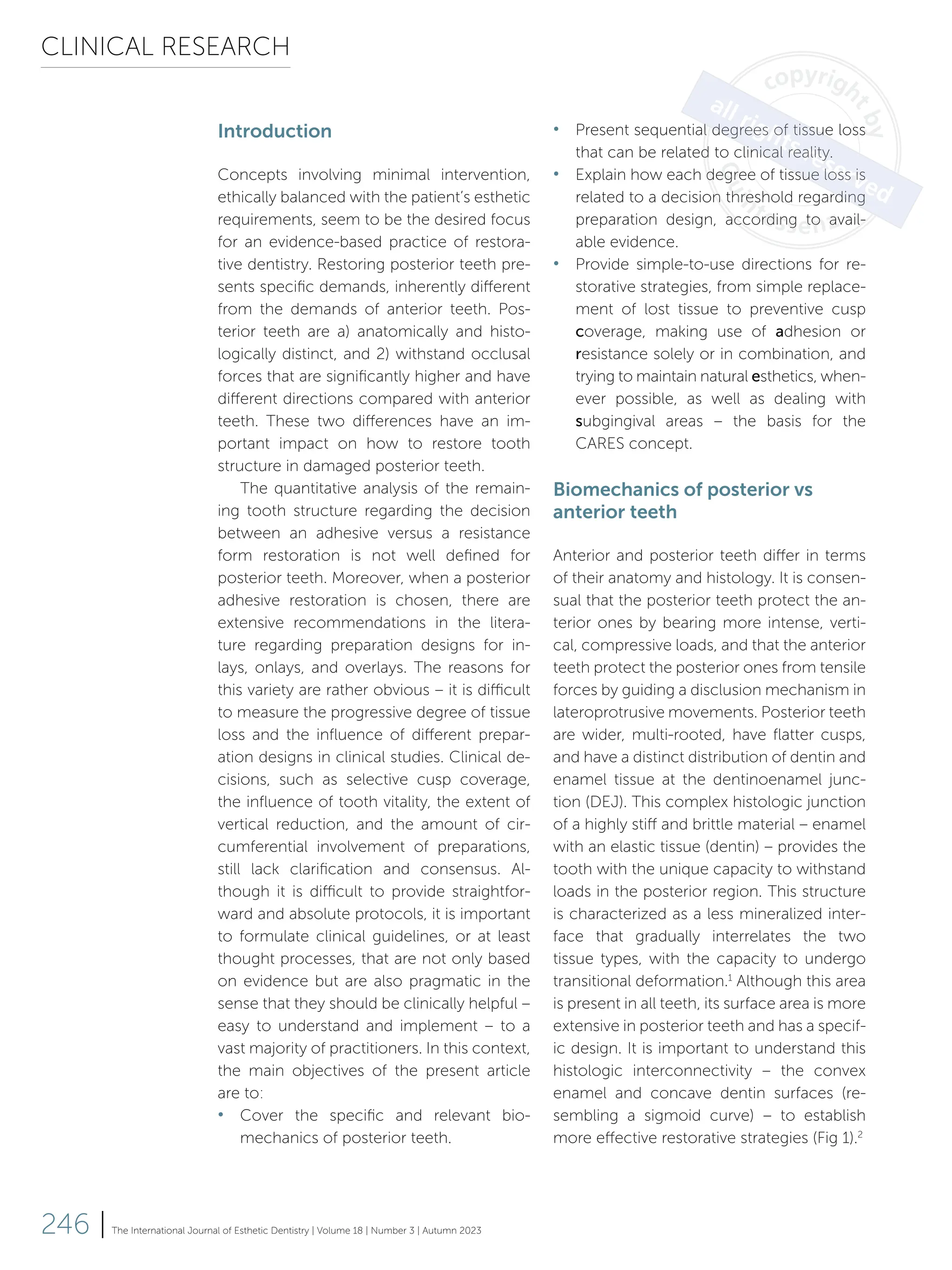 2023 Clinical guidelines for posterior restorations based on Coverage ...