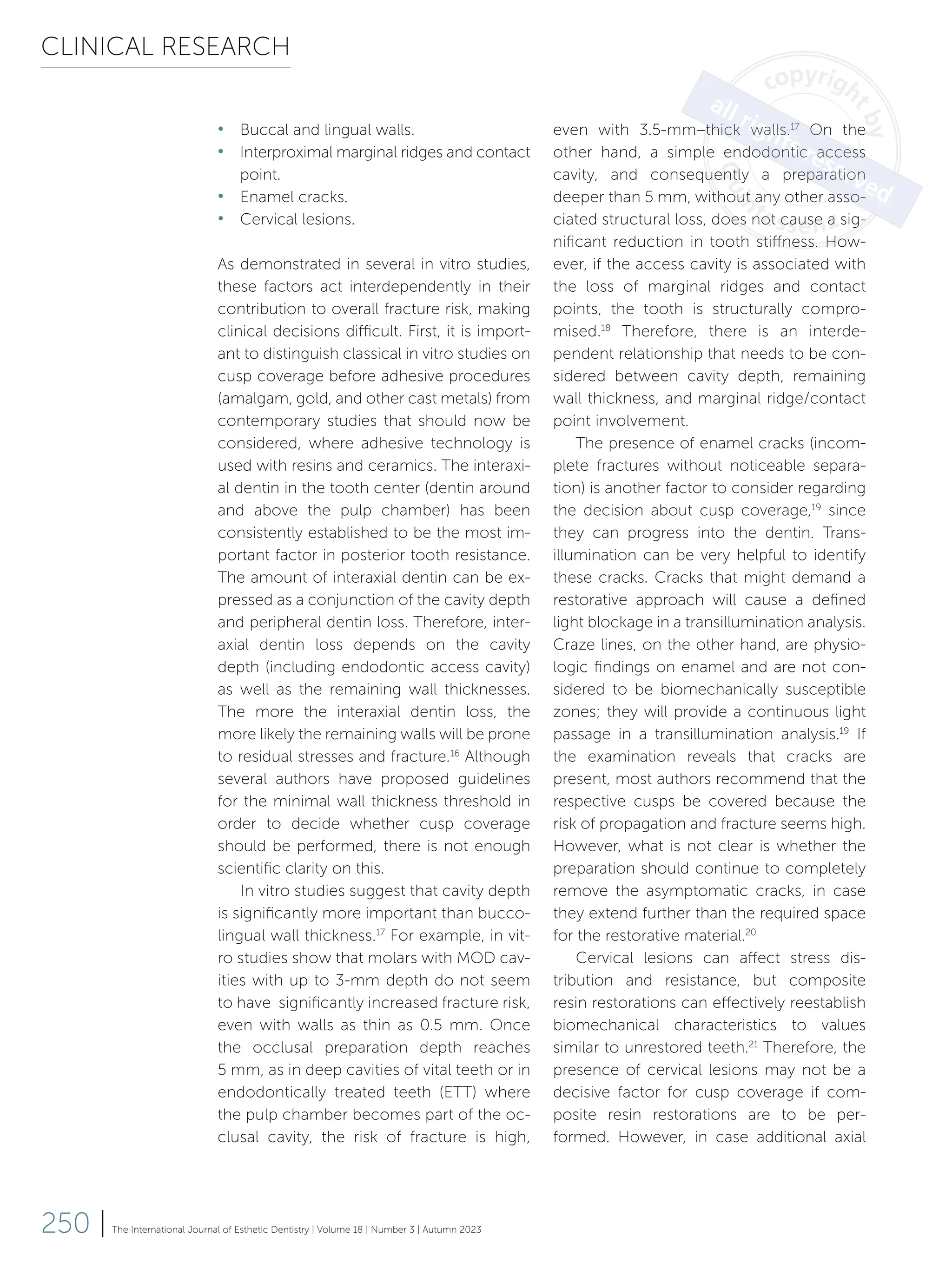 2023 Clinical guidelines for posterior restorations based on Coverage ...