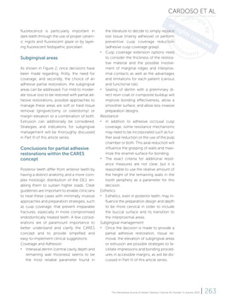 2023 Clinical guidelines for posterior restorations based on Coverage ...