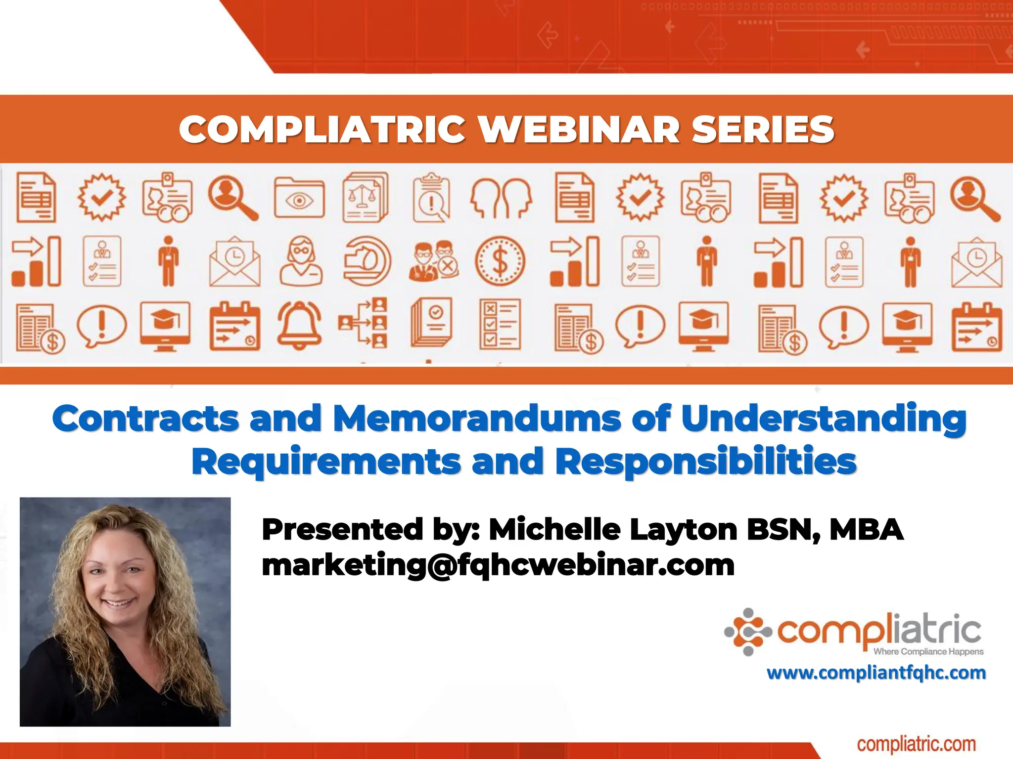 2023 Compliatric Webinar Series - Contracts and Memorandums of ...