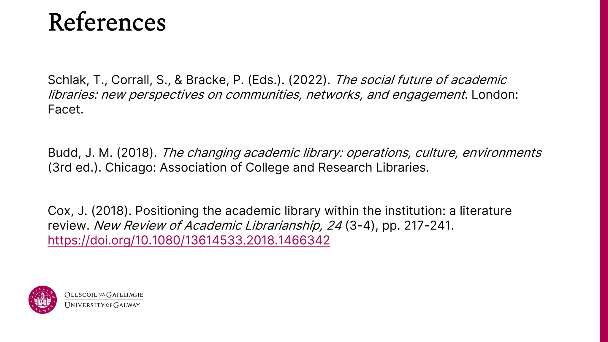 The Sustainable Strategic Advancement of Academic Libraries: a SWOT ...
