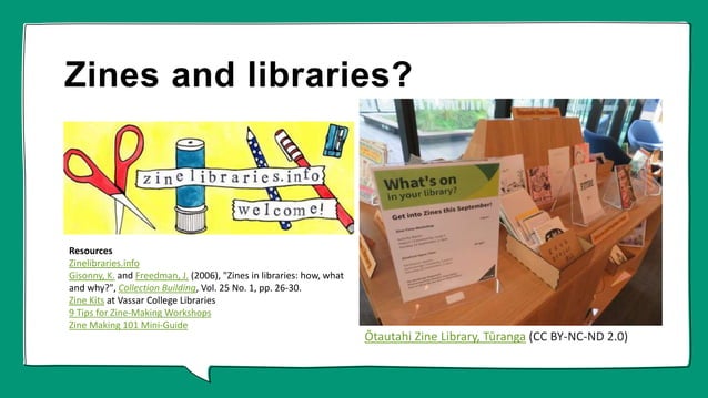 Facilitating knowledge creation: running a sustainable zine making event | PPTX